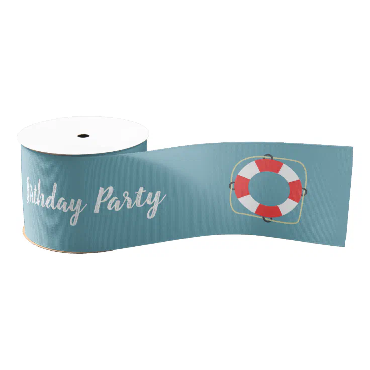 Pool Party Pink Gros Grain Ribbon | Zazzle