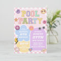 Pool Party Preppy Varsity Patch Birthday Party Invitation | Zazzle