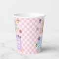 Pool Party Preppy Varsity Patch Birthday Party Paper Cups | Zazzle