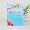 Pool party red drink blue water invitation | Zazzle