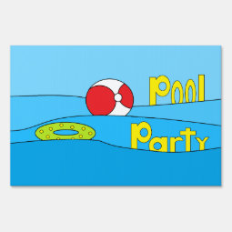 "Pool Party" Sign | Zazzle