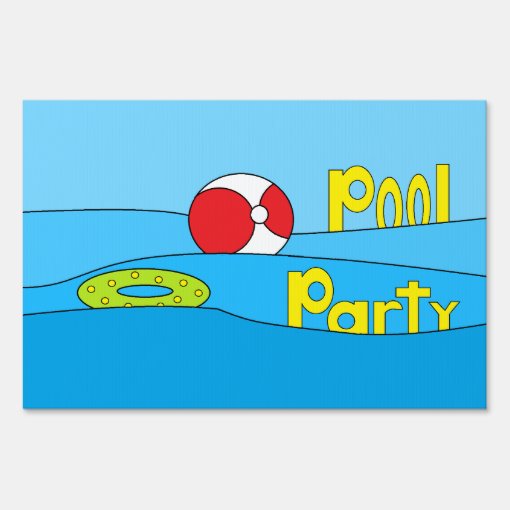 "Pool Party" Sign | Zazzle