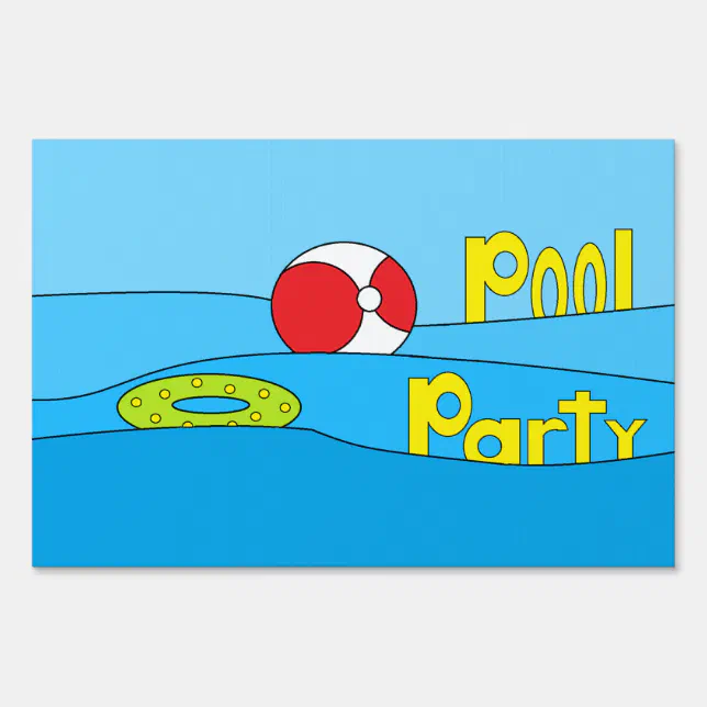 "Pool Party" Sign | Zazzle