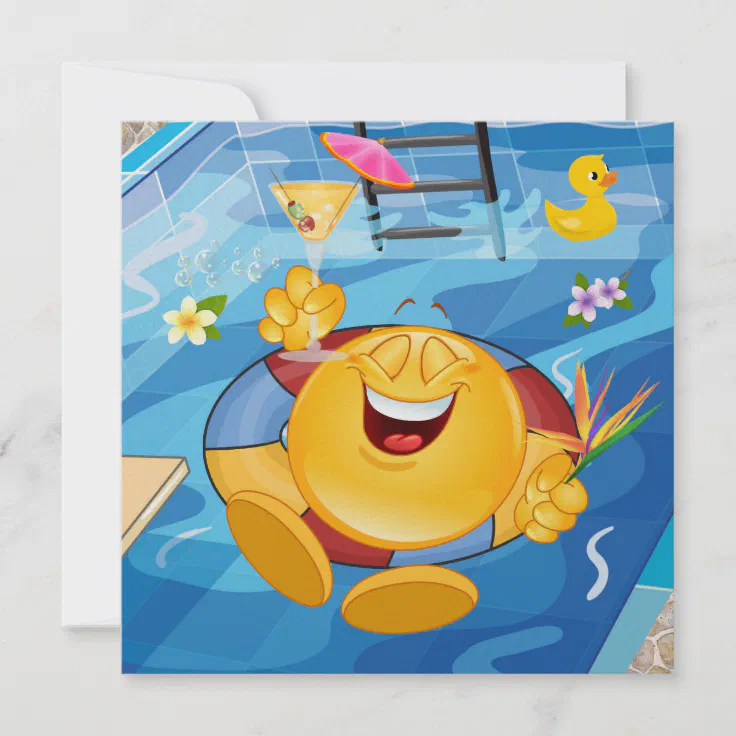 Pool Party - SMILE! Invitation | Zazzle