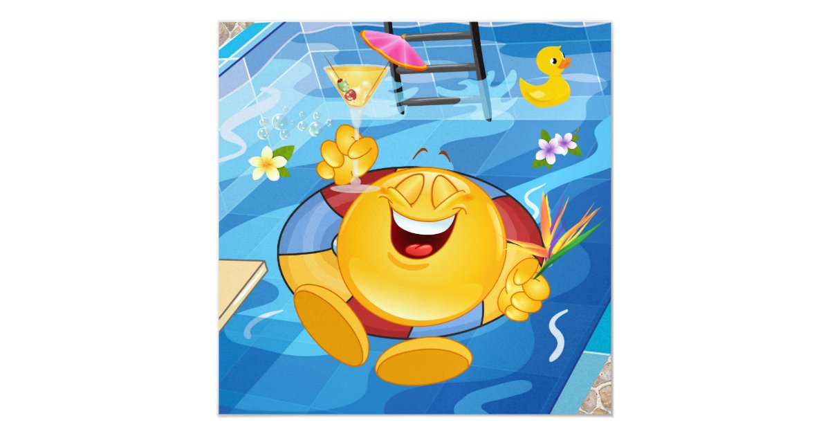 Pool Party - SMILE! Invitation | Zazzle.com