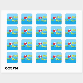 "Pool Party" Stickers | Zazzle