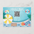 Pool Party Summer Bridal Shower QR Code Registry Enclosure Card | Zazzle