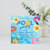 Pool Party Summer Water Fun Birthday Invitation | Zazzle