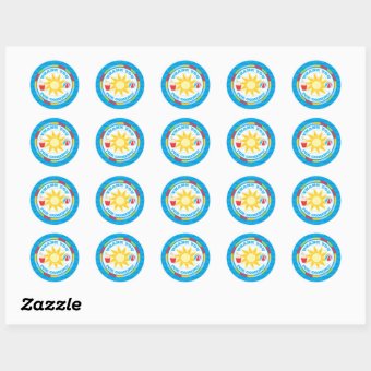 Pool Party Thank You Favor Sticker Label | Zazzle