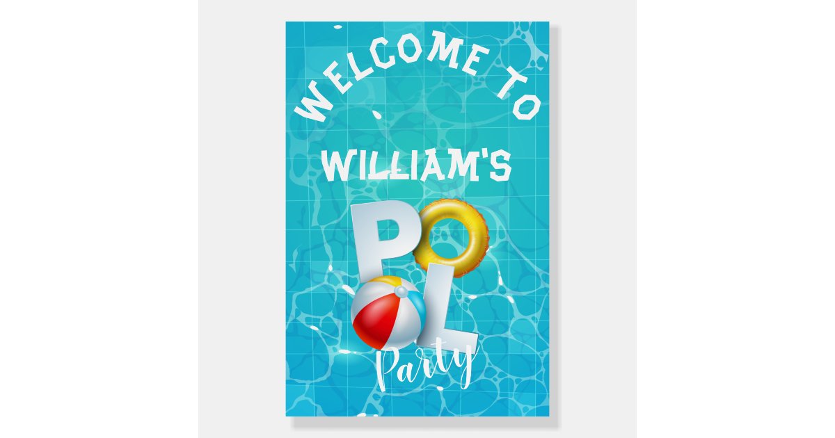 Pool Party Welcome Sign | Zazzle
