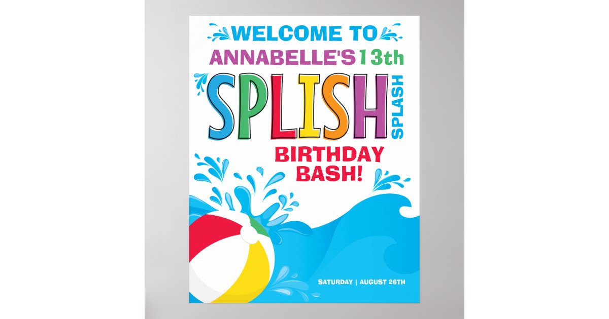 Pool Party Welcome Sign | Zazzle
