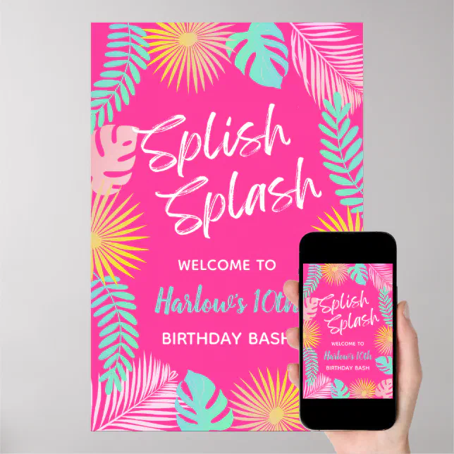 Pool Party Welcome Sign | Pool Party Sign | Zazzle