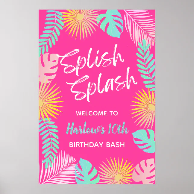 Pool Party Welcome Sign | Pool Party Sign | Zazzle