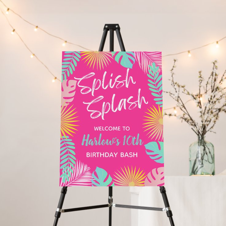 Pool Party Welcome Sign | Pool Party Sign | Zazzle