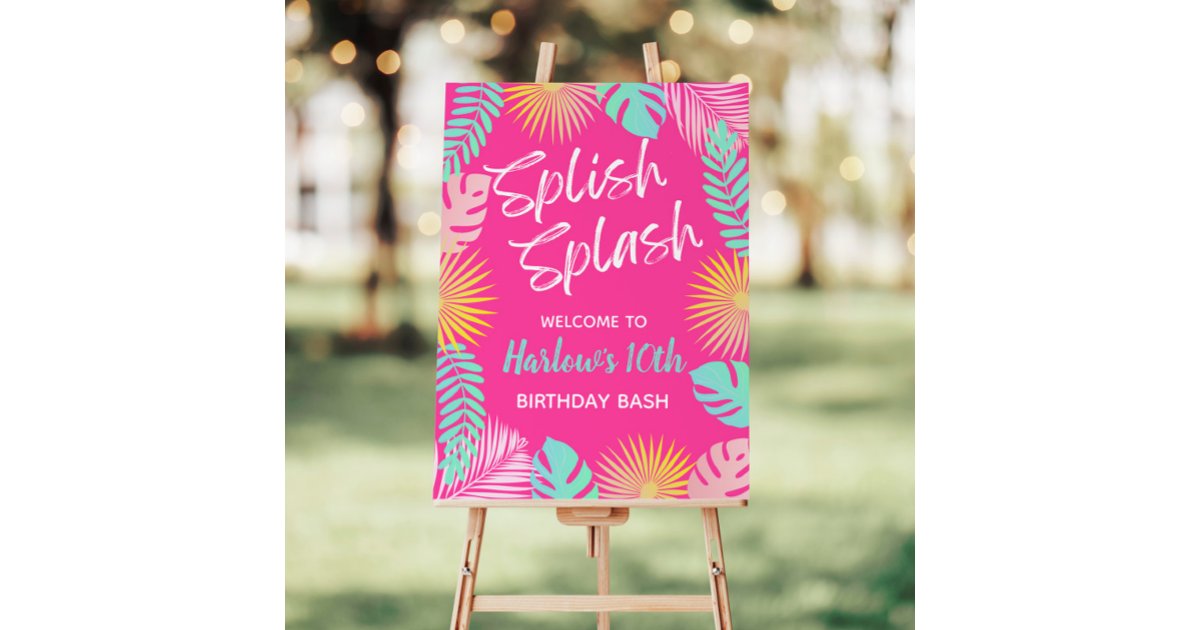 Pool Party Welcome Sign | Pool Party Sign | Zazzle