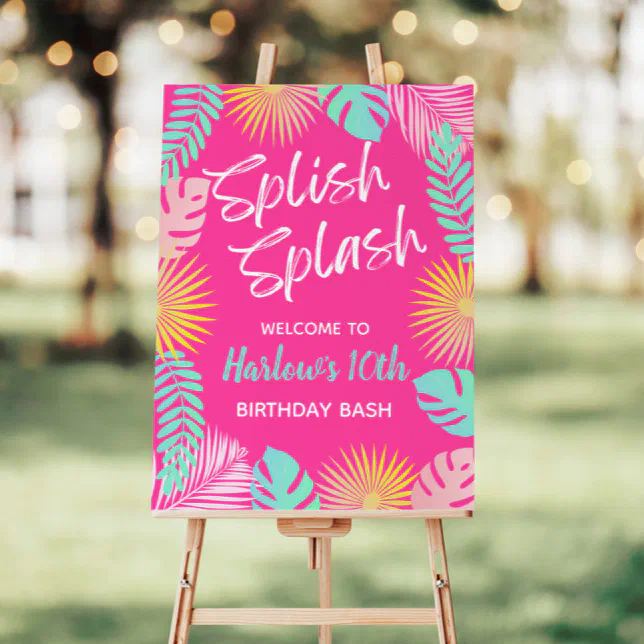 Pool Party Welcome Sign | Pool Party Sign | Zazzle