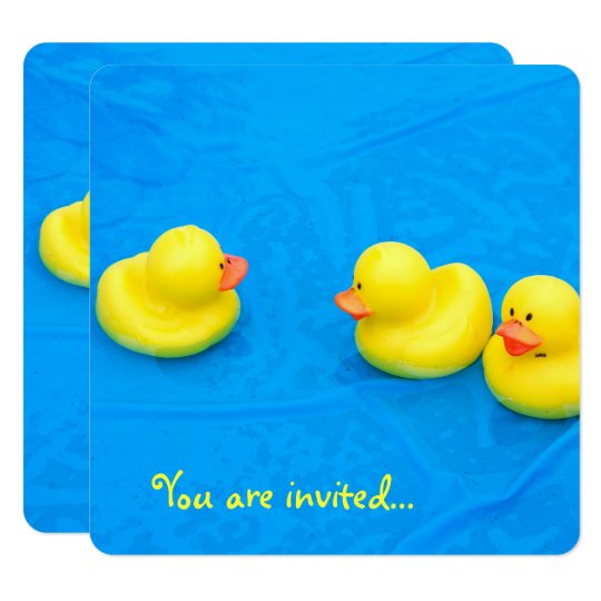 Pool Party with yellow ducks Invitation | Zazzle.com