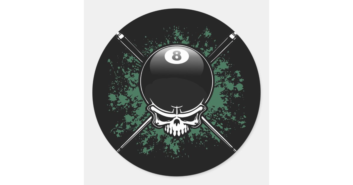 Pool Pirate 1 Classic Round Sticker | Zazzle