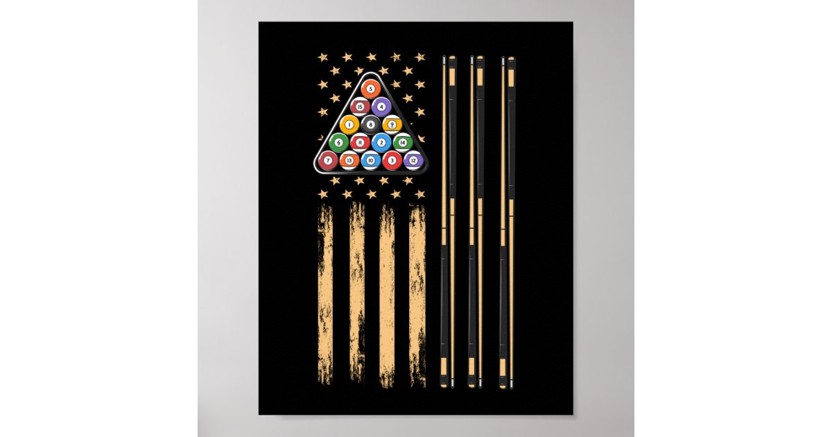 Pool Player American Flag Poster | Zazzle