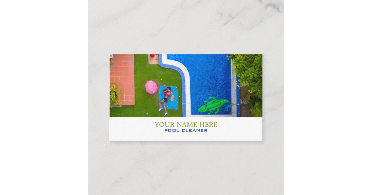 Pool Portrait, Swimming Pool Cleaner Business Card | Zazzle