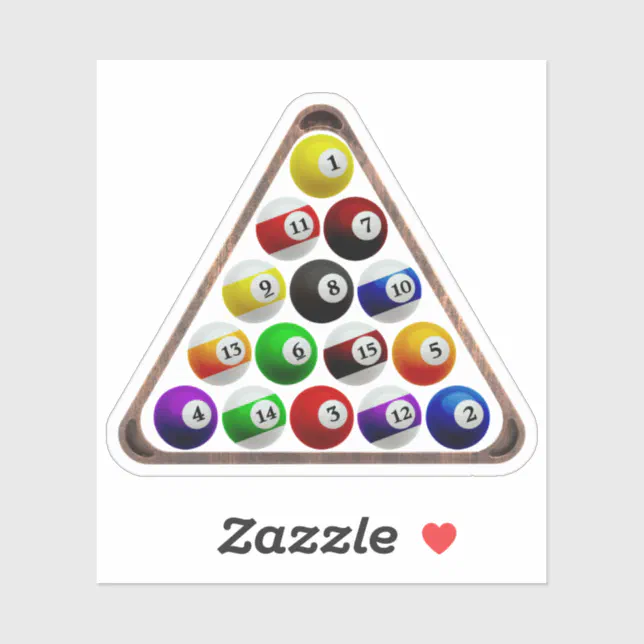 Pool Rank Billiards Balls Sticker | Zazzle