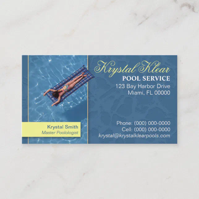 Pool Service Business Card | Zazzle