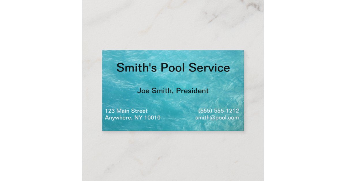 Pool Service Business Card | Zazzle