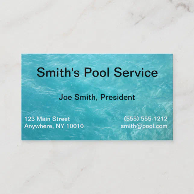 Pool Service Business Card | Zazzle
