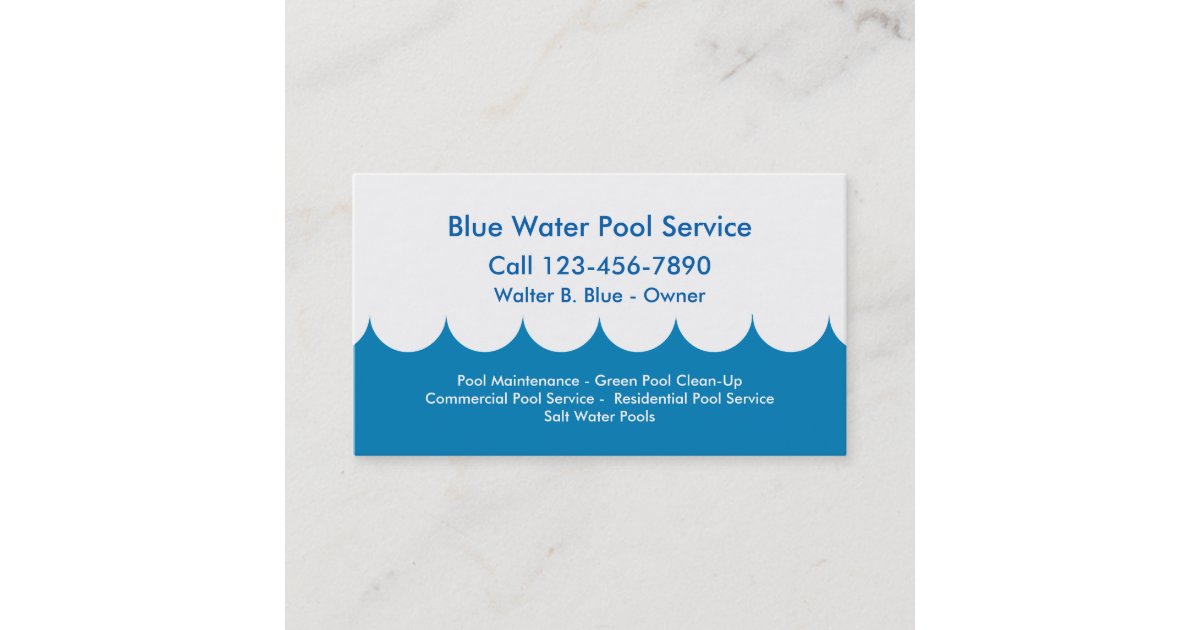 Pool Service Business Card | Zazzle