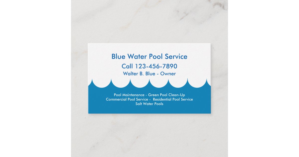 Pool Service Business Card | Zazzle