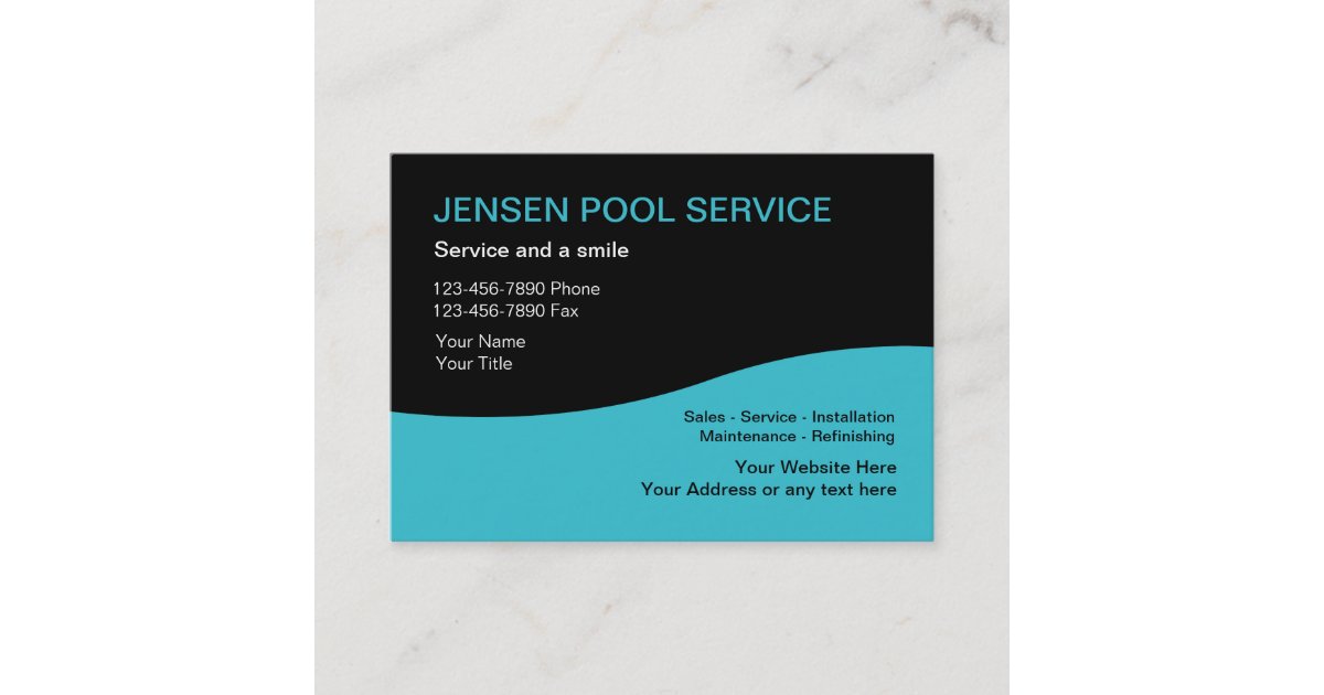 Pool Service Business Cards | Zazzle