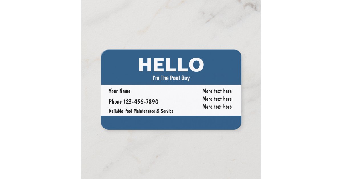 Pool Service Clever Design Business Card | Zazzle
