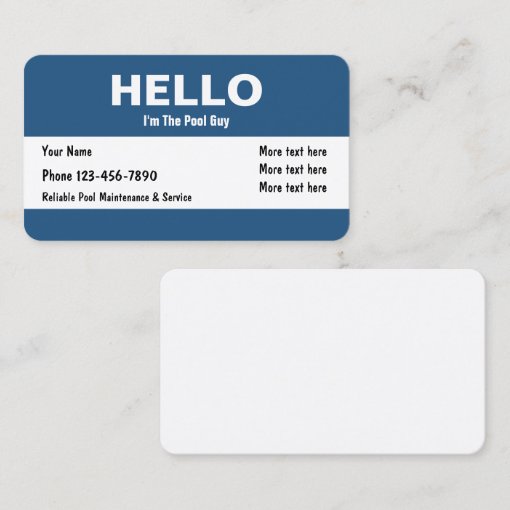 Pool Service Clever Design Business Card | Zazzle