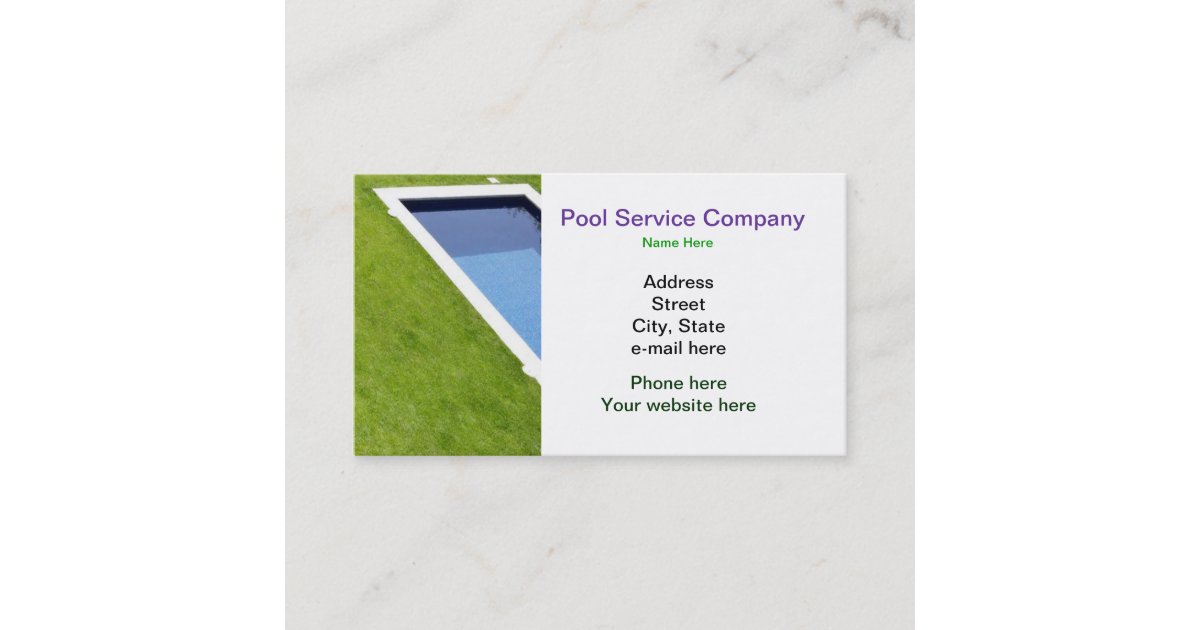 Pool Service Company Business Card | Zazzle