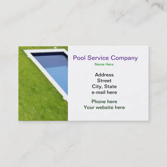 Pool Service Company Business Card | Zazzle