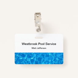 Pool Service Employee ID Badges | Zazzle