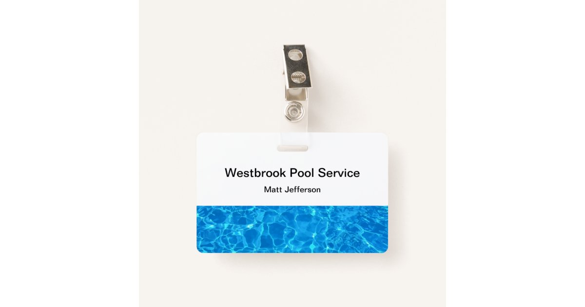 Pool Service Employee ID Badges | Zazzle