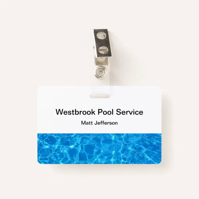 Pool Service Employee ID Badges | Zazzle