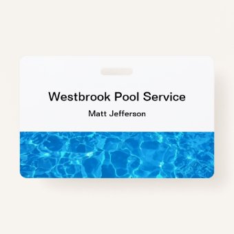 Pool Service Employee ID Badges | Zazzle