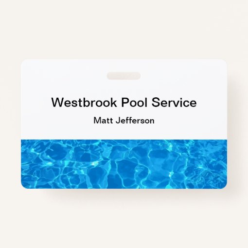 Pool Service Employee ID Badges | Zazzle