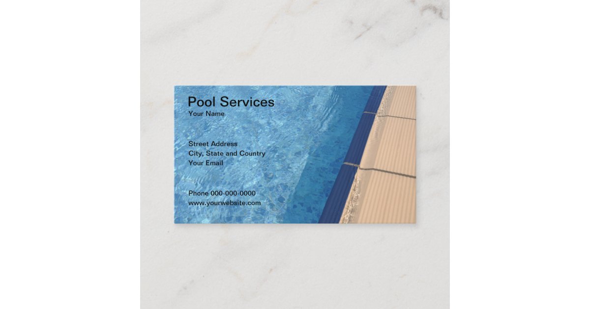 Pool Services Business Card | Zazzle