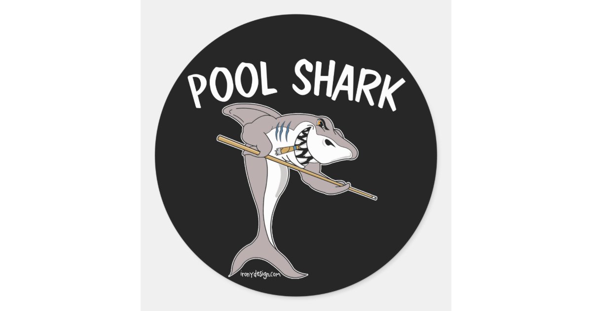 Pool Shark Classic Round Sticker | Zazzle