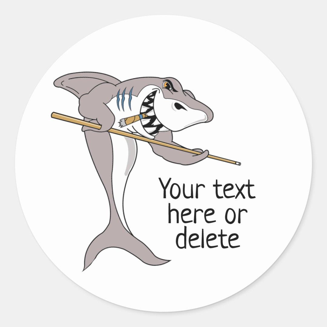 Pool Shark Custom Text Classic Round Sticker | Zazzle