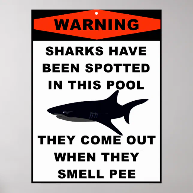 Pool Shark Warning Poster | Zazzle