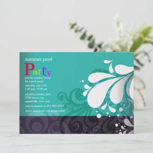 Pool Splash Invitation | Zazzle