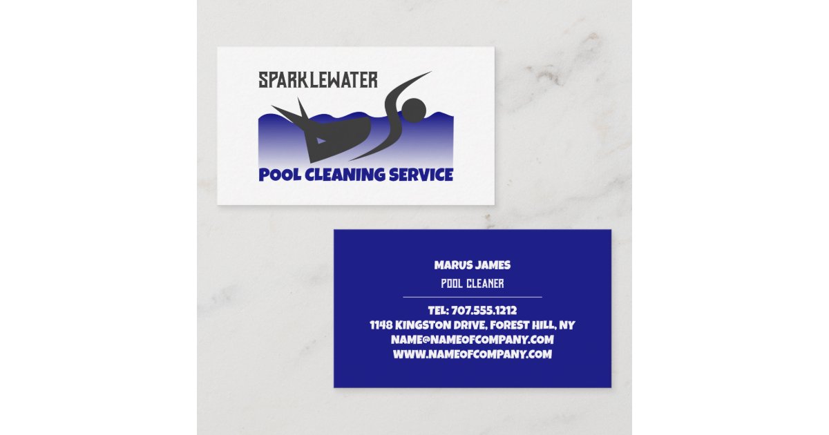 Pool Swimmer Design, Swimming Pool Cleaner Business Card | Zazzle