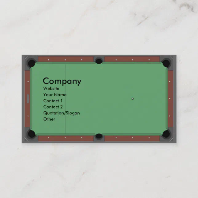 Pool Table Business Card | Zazzle