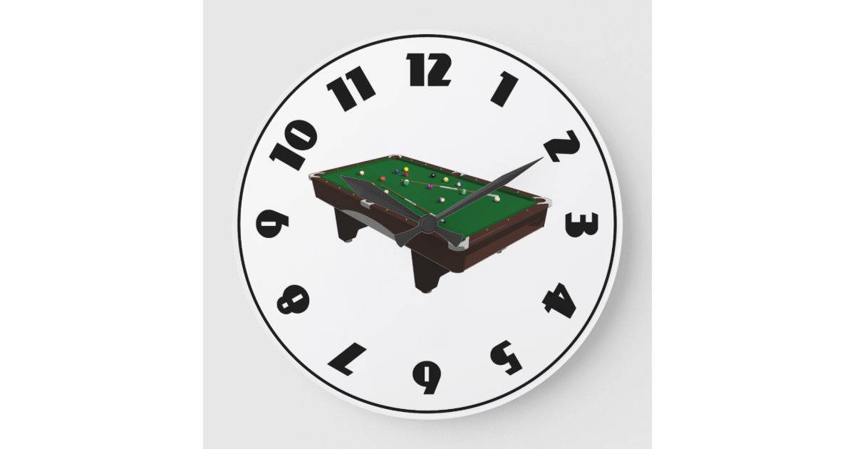 Pool Table Clock | Zazzle