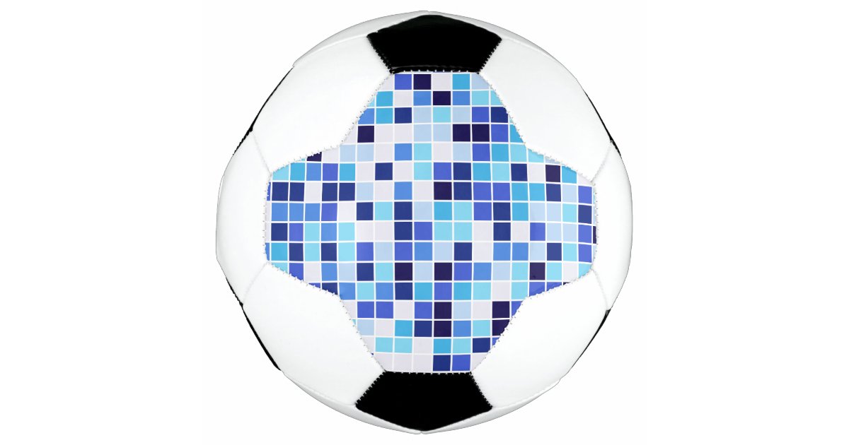 Pool Tiles, Blue Mosaic Tiles, Geometric Pattern Soccer Ball | Zazzle