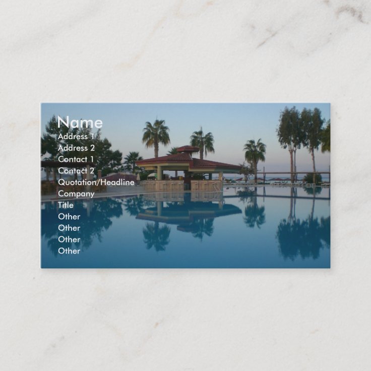 Pool View Business Card | Zazzle